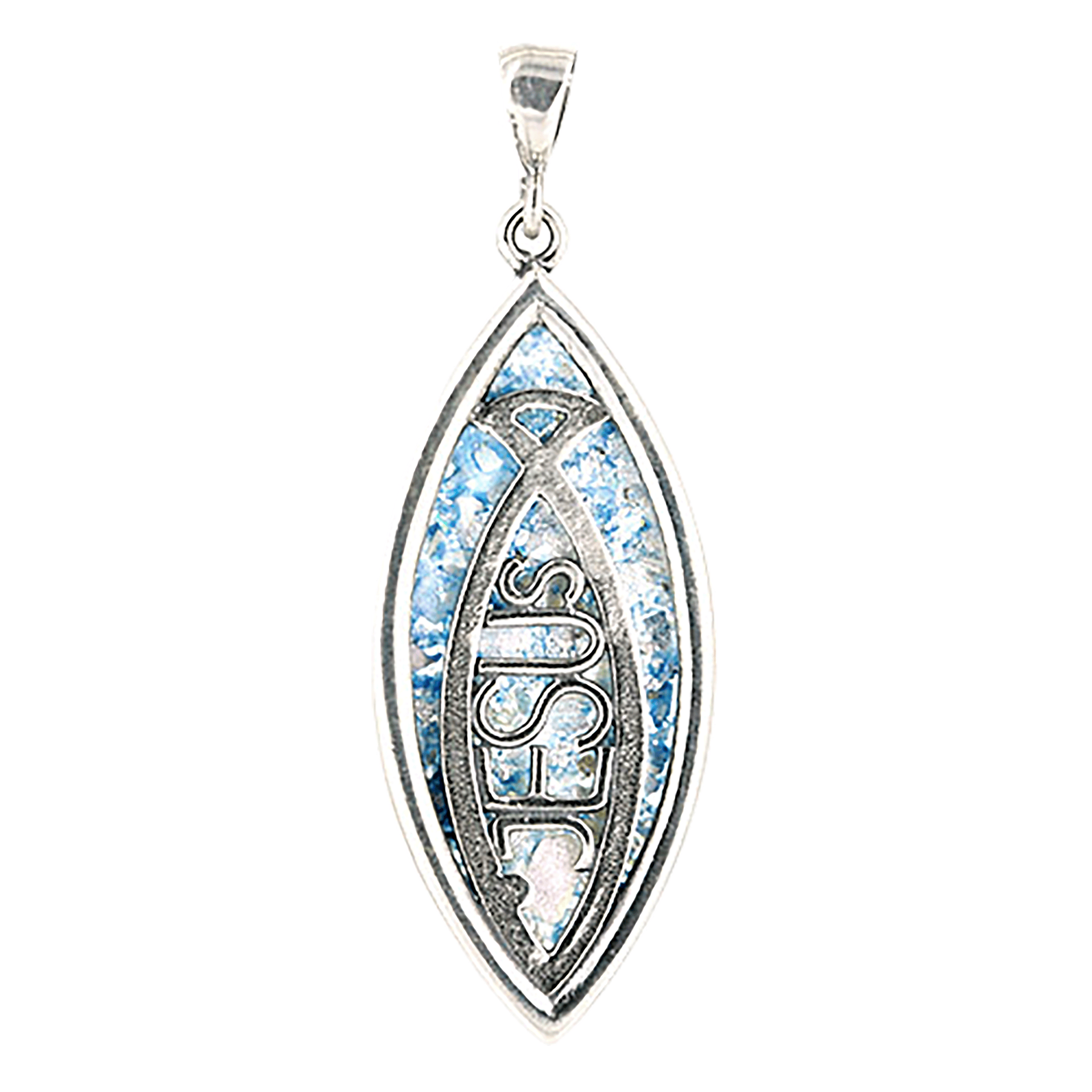 Roman Glass Jesus Fish Silver Necklace – Holyland Marketplace