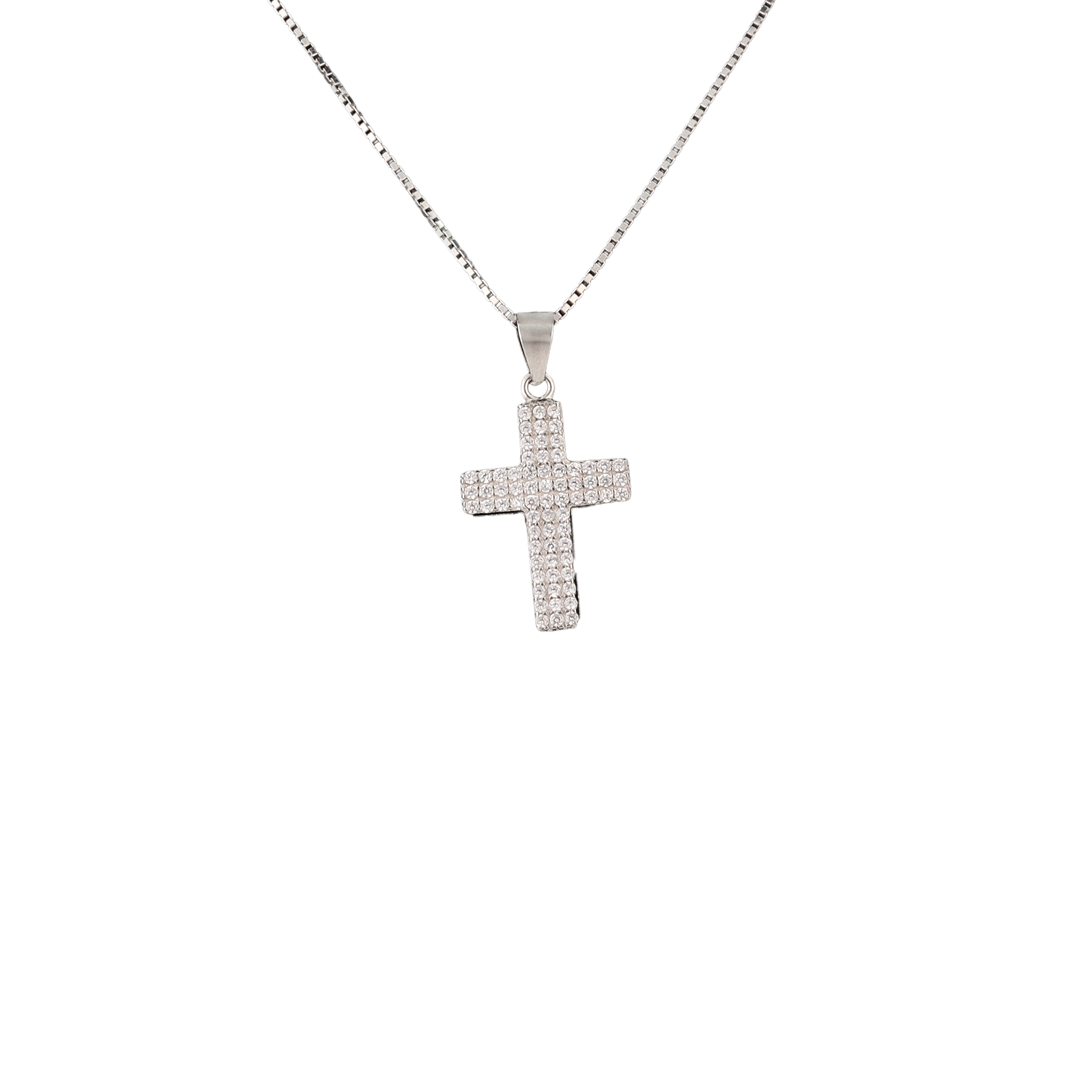 Cross with Crystals - Silver Pendant – Holyland Marketplace