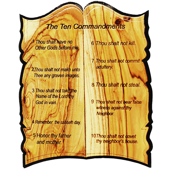 Olive Wood Ten Commandments – Holyland Marketplace